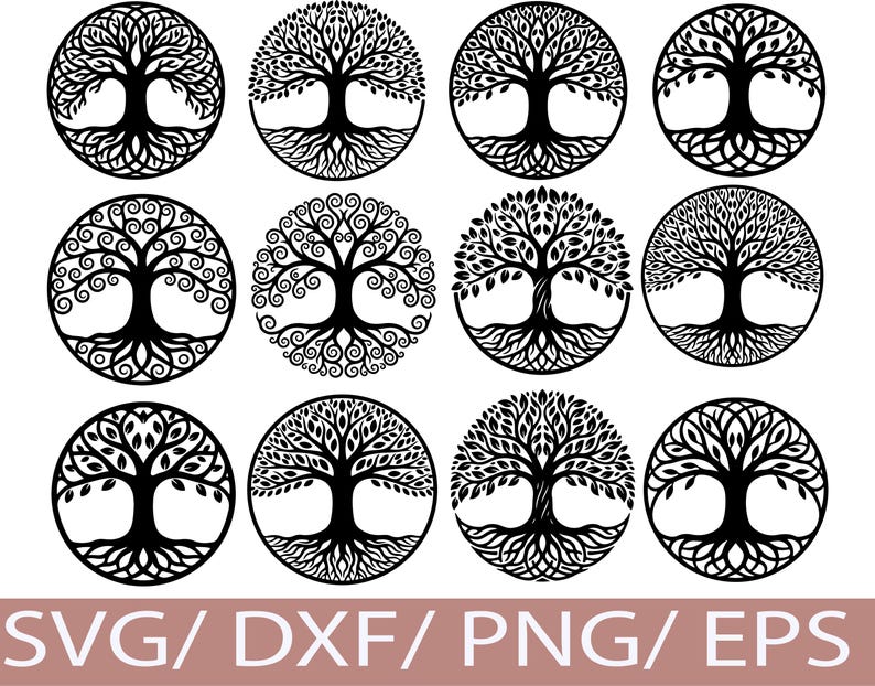 Tree of Life SVG Bundle | Circular Tree of Life Cut Files | Mandala ...
