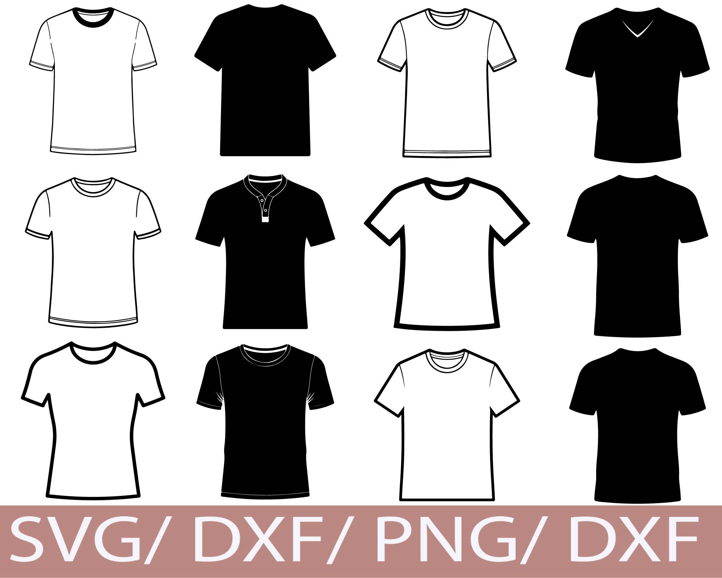 T Shirt SVG Silhouette Bundle | Blank Tee Shirt Cut Designs for Cricut ...