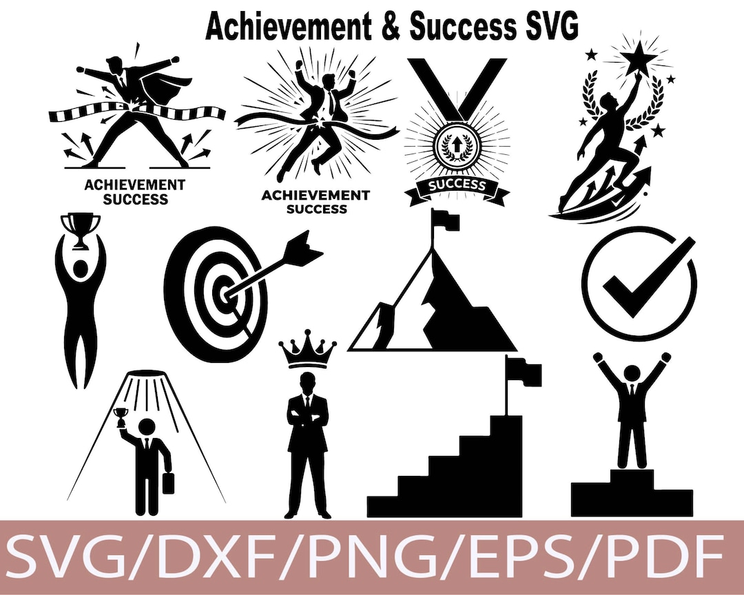 Success Icons SVG Bundle | Business Clipart (digital Download) - Etsy