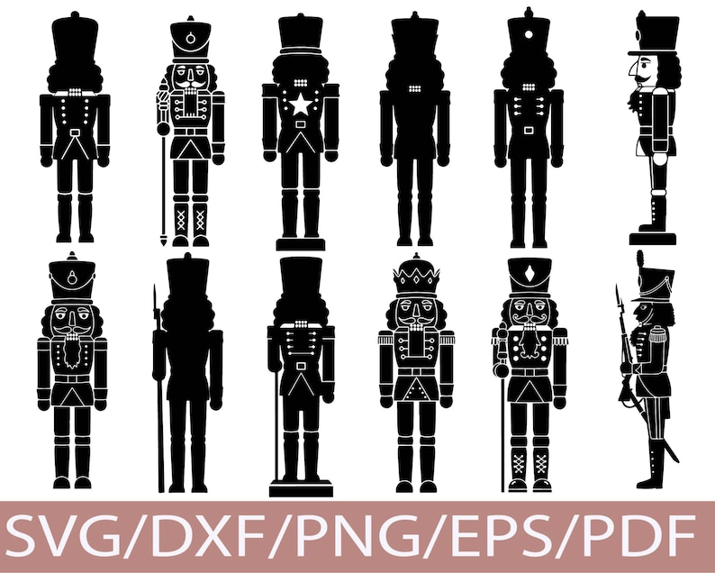 Nutcracker Soldier Silhouette SVG Bundle | Christmas Cut Files (digital ...