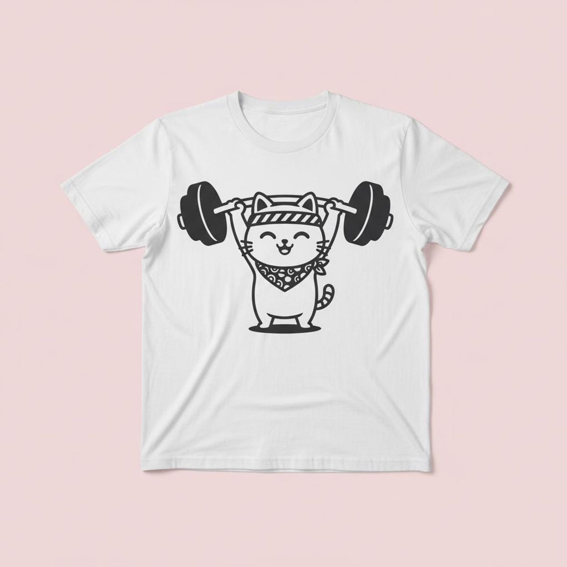 Strong Cat Weightlifting SVG | Gym Kitty Fitness Clipart for Cricut ...