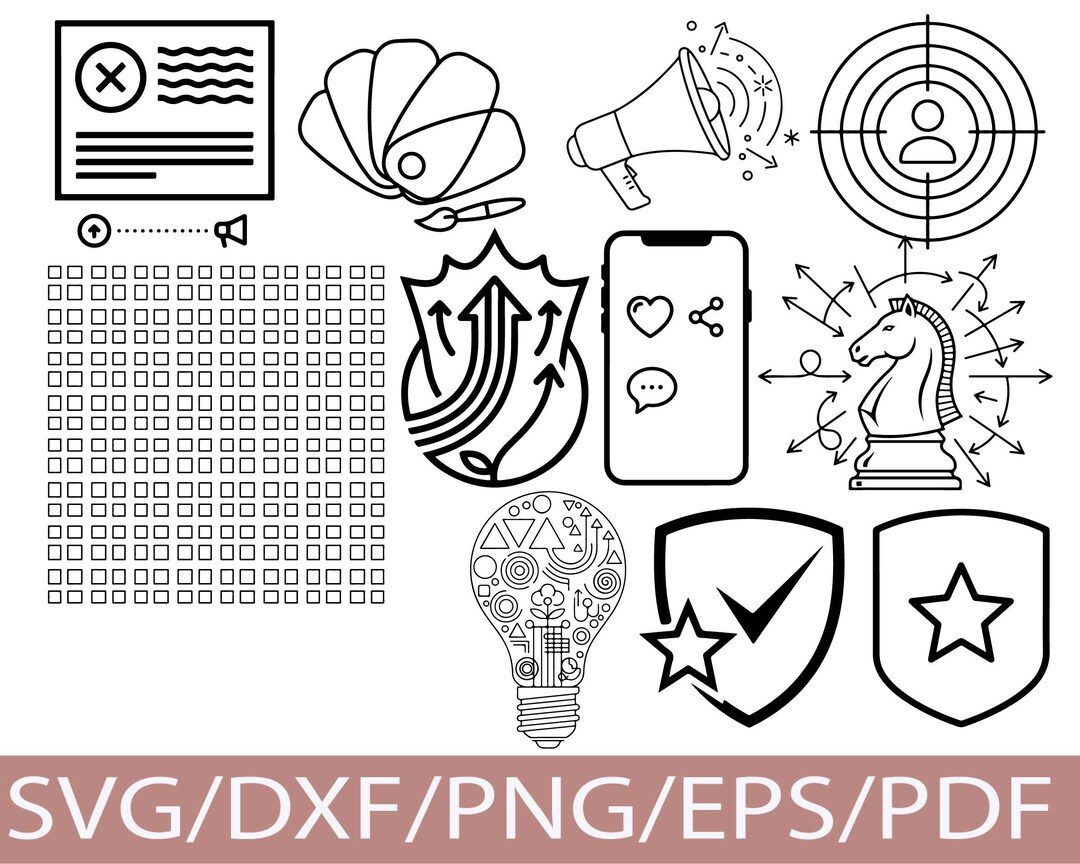 Business Strategy SVG Bundle | Marketing Icons, Startup Branding ...