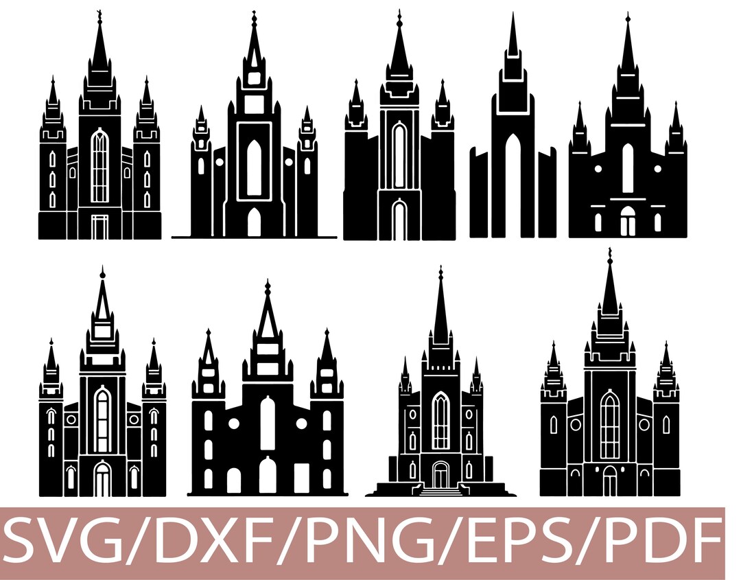 Gothic Church SVG Silhouette Cathedral Architecture Building Cut Design ...