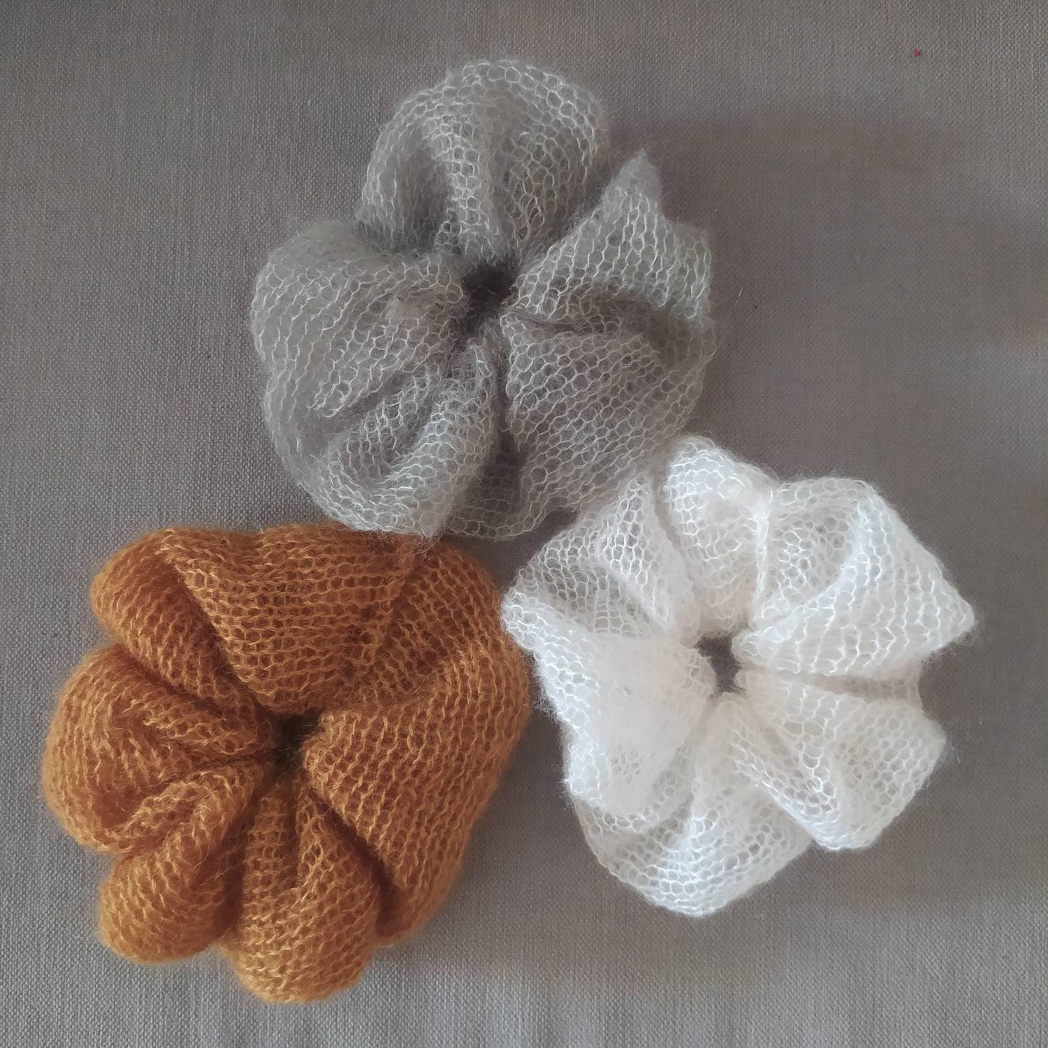 Silk Knit Scrunchies, Mohair Knit Scrunchie, Knit Soft Scrunchie ...