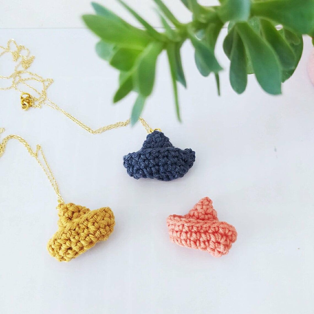 Crochet Paper Boat Necklace, Crochet Boat Necklace, Crochet Jewelry ...