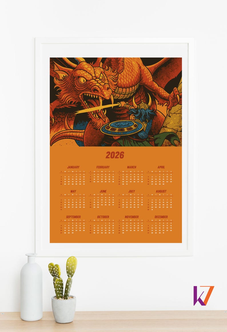 2026 Fantasy Calendar – 50 X 70 Cm Illustrated Poster | Instant Digital ...