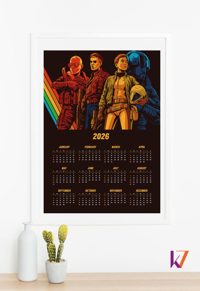 2026 Arc Riders Style Calendar – 50 X 70 Cm Illustrated Poster ...