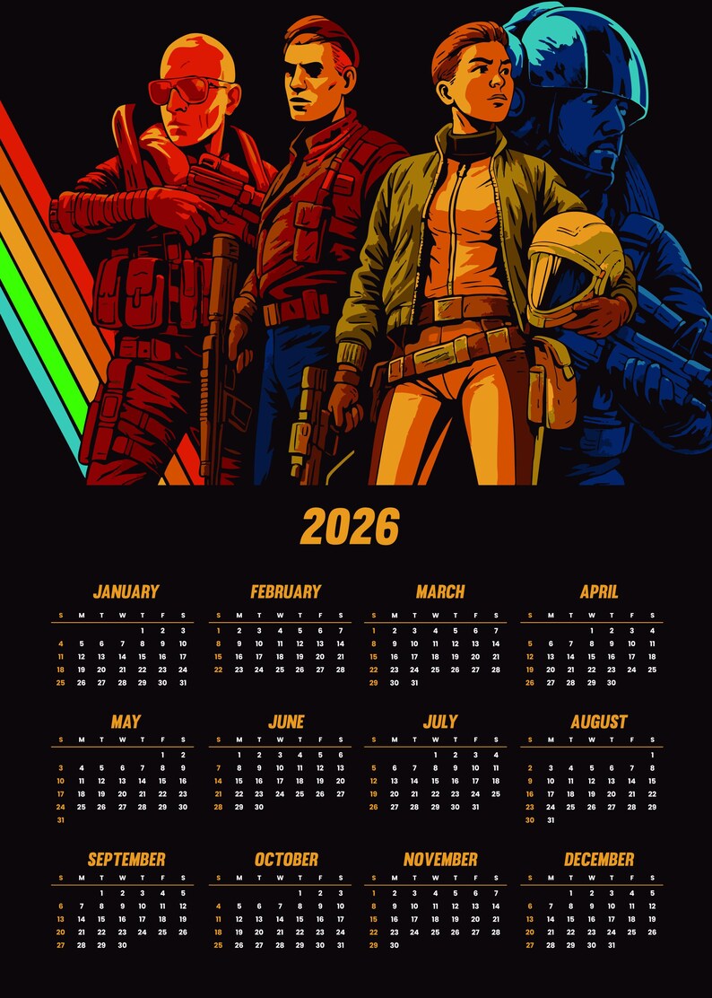 2026 Arc Riders Style Calendar – 50 X 70 Cm Illustrated Poster ...