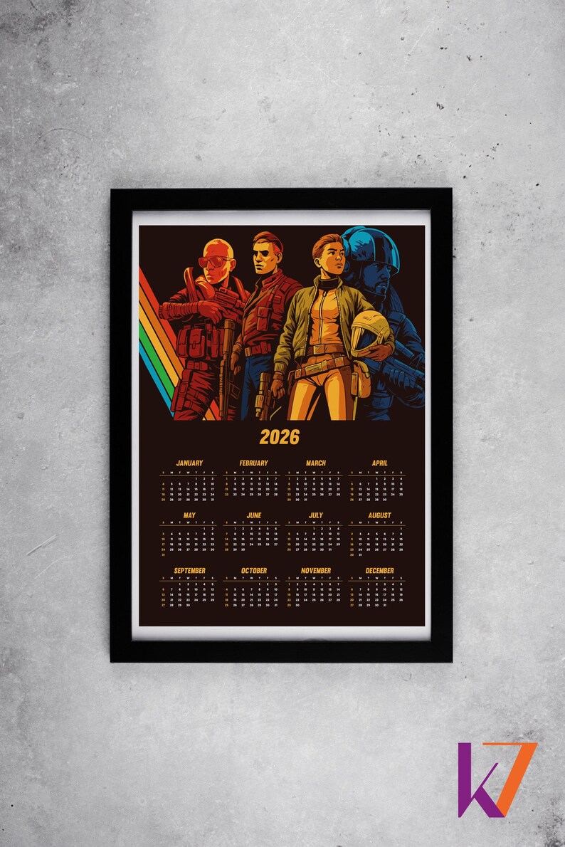 2026 Arc Riders Style Calendar – 50 X 70 Cm Illustrated Poster ...