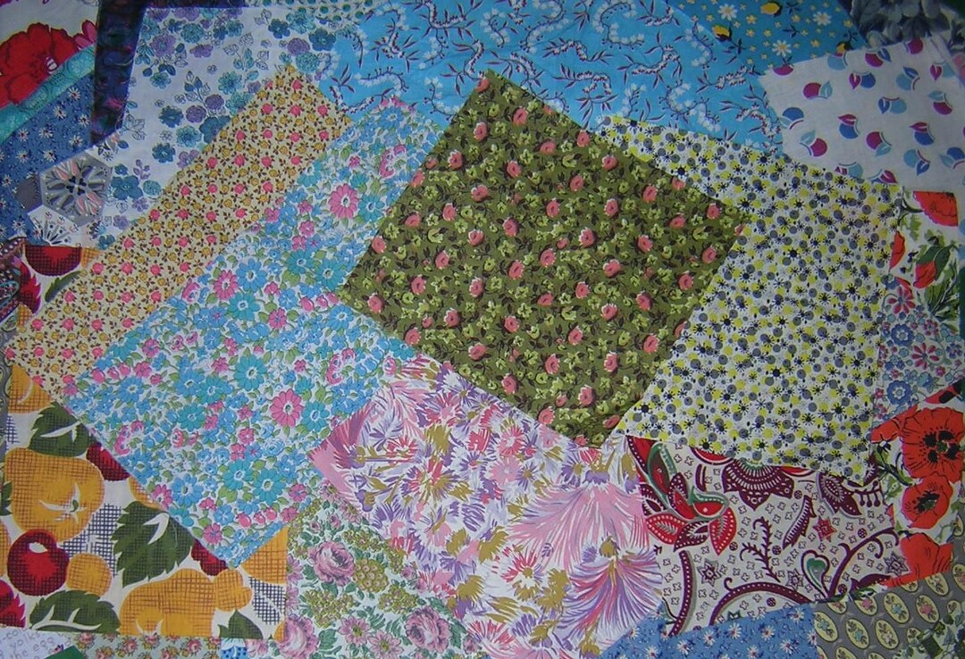 Lot of 36 Pcs -LARGE Scraps of Vintage Calico Fabric From 30's & 40's ...