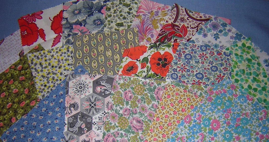Lot of 36 Pcs -LARGE Scraps of Vintage Calico Fabric From 30's & 40's ...