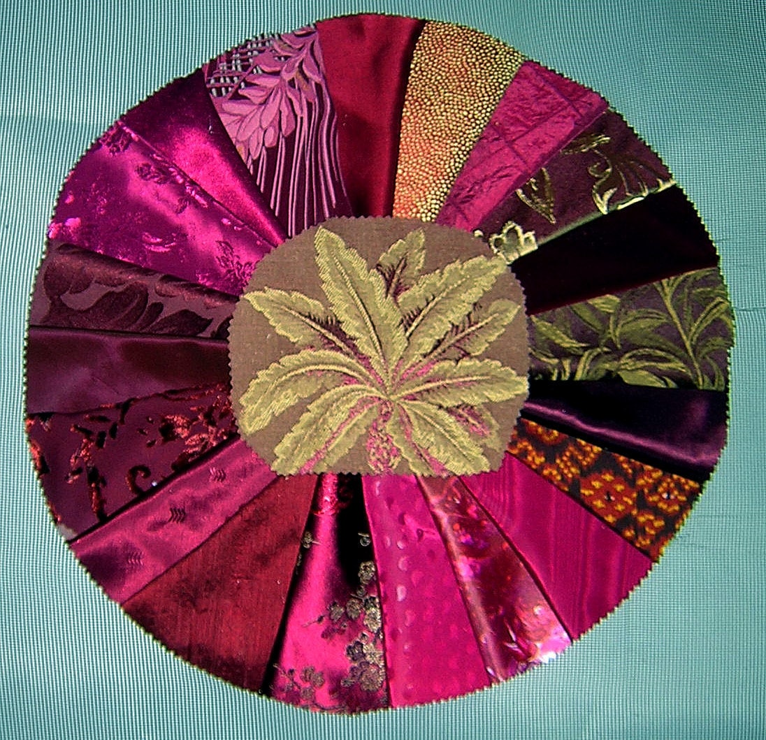 20 PCS Brilliant Burgundy Fancy Fabric for Crazy Quilts, Art Quilts ...