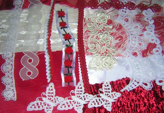 Dyeing & Batik Fabric Buttons slow stitch Valentine Kit Vintage ...