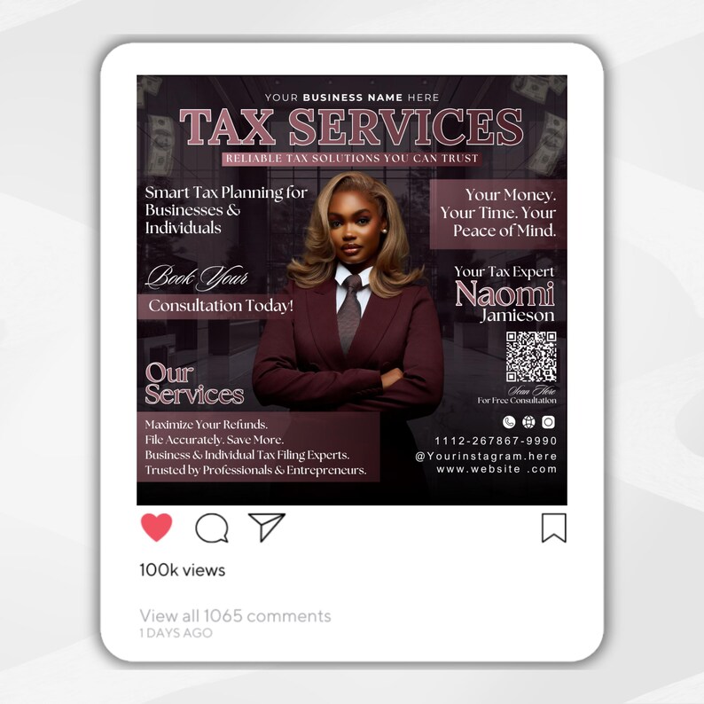 Editable Tax Season Flyer Template, Accounting Marketing (canva) - Etsy