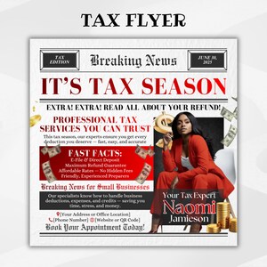 Tax Season Magazine Flyer | Accountant Marketing Canva Template ...