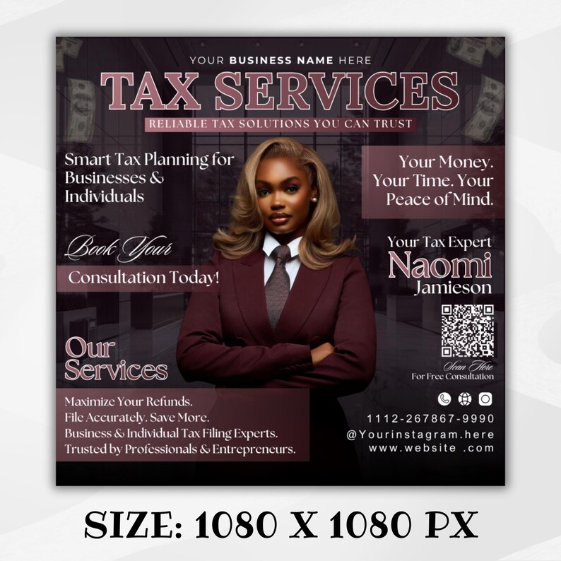Editable Tax Season Flyer Template, Accounting Marketing (canva) - Etsy