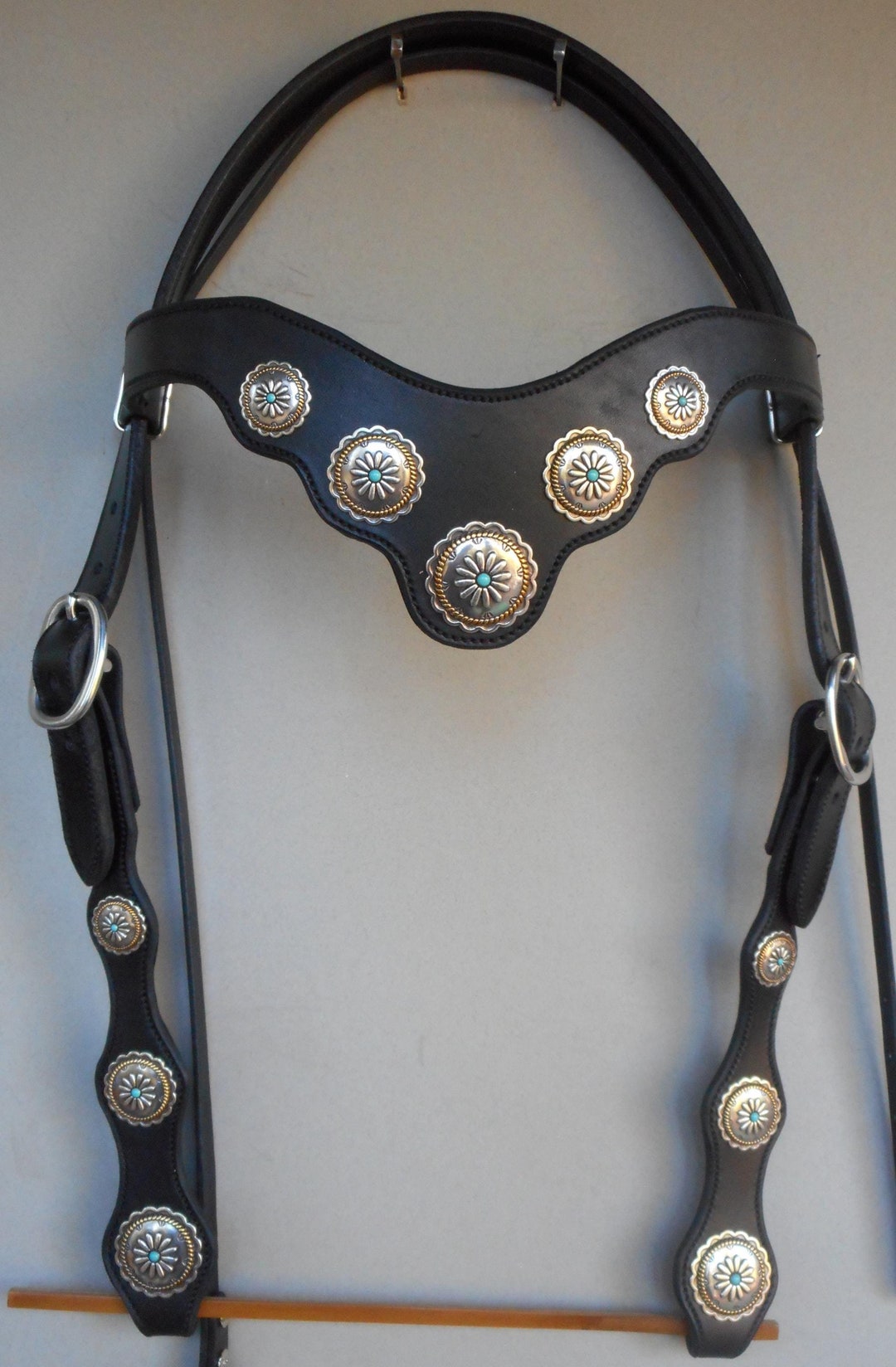 Full Draft Size Headstall With Silver Plated, Gold Plated, and Faux ...