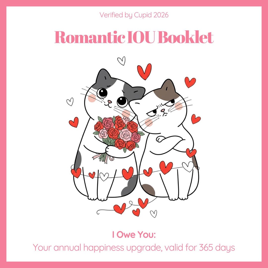 Printable Romantic Gift Booklet IOU Booklet, Gift for Her, Valentines ...