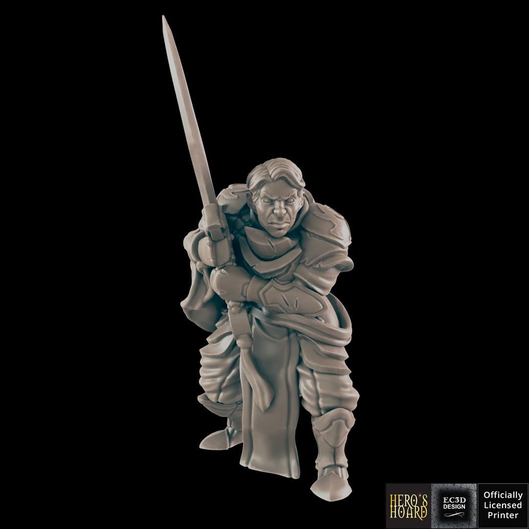 Male Human Battlemaster Miniature, 28mm Scale, Dnd RPG - Etsy