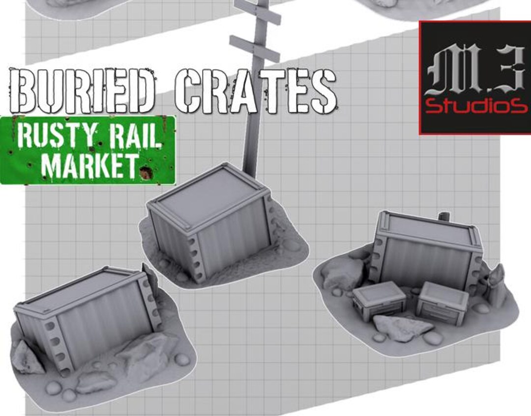 Buried Crates 32mm for Fallout, Wasteland, Atompunk, Post-apocalypse ...