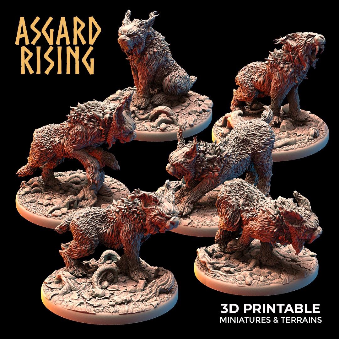 Asgard Rising Wild Lynxes for RPG, TTRPG, Wargames, Diorama, Display ...
