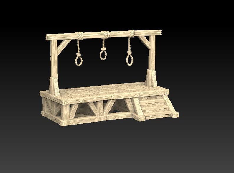 Old West Gallows, Cacti, Water Trough, 3D Printed RPG Diorama - Etsy