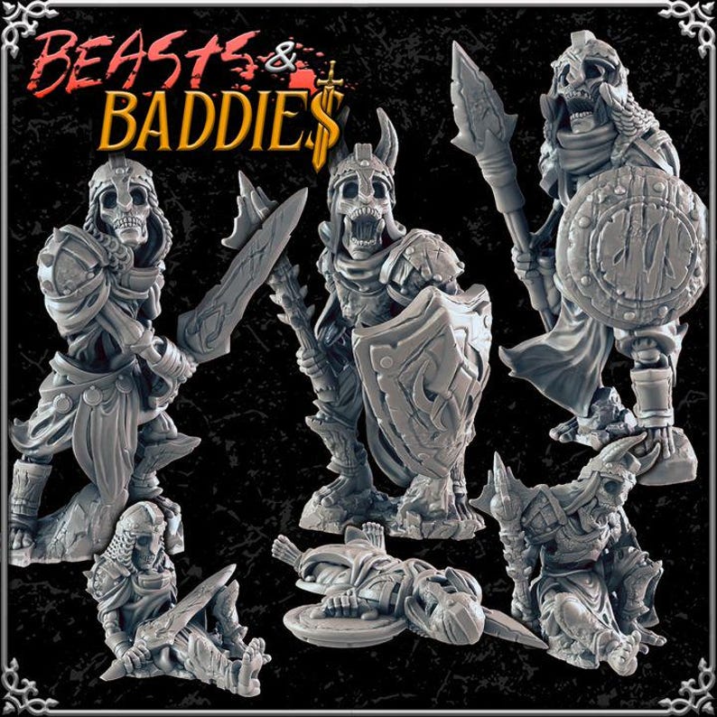 3D Printed Skeletons Miniatures, Dnd RPG Tabletop Gaming - Etsy