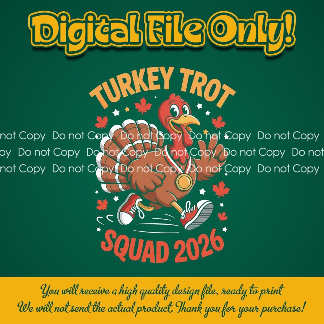 Turkey Trot Squad 2026 PNG, Funny Running Turkey PNG, Thanksgiving Trot ...