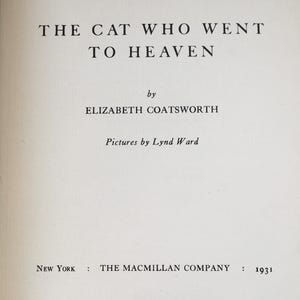 Signed the Cat Who Went to Heaven Elizabeth Coatsworth - Etsy