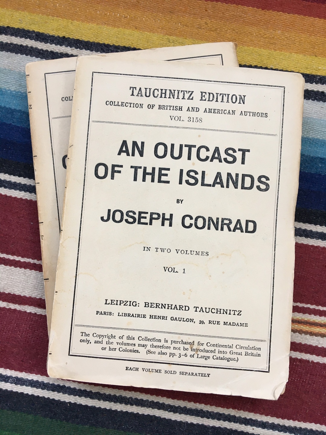 Joseph Conrad Outcast of the Islands Tauchnitz Editions - Etsy