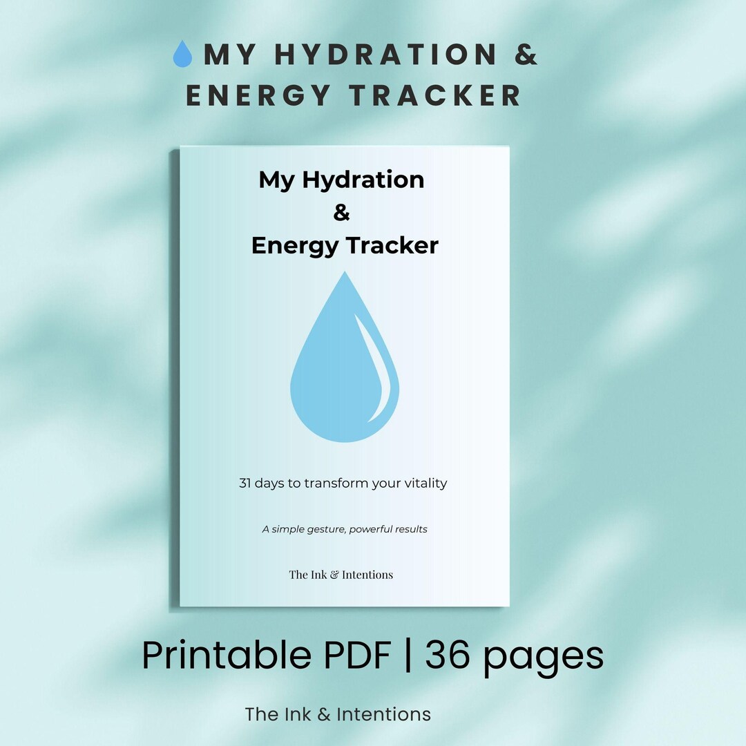 31-day Hydration Tracker Printable | Water Intake Tracker | Wellness ...