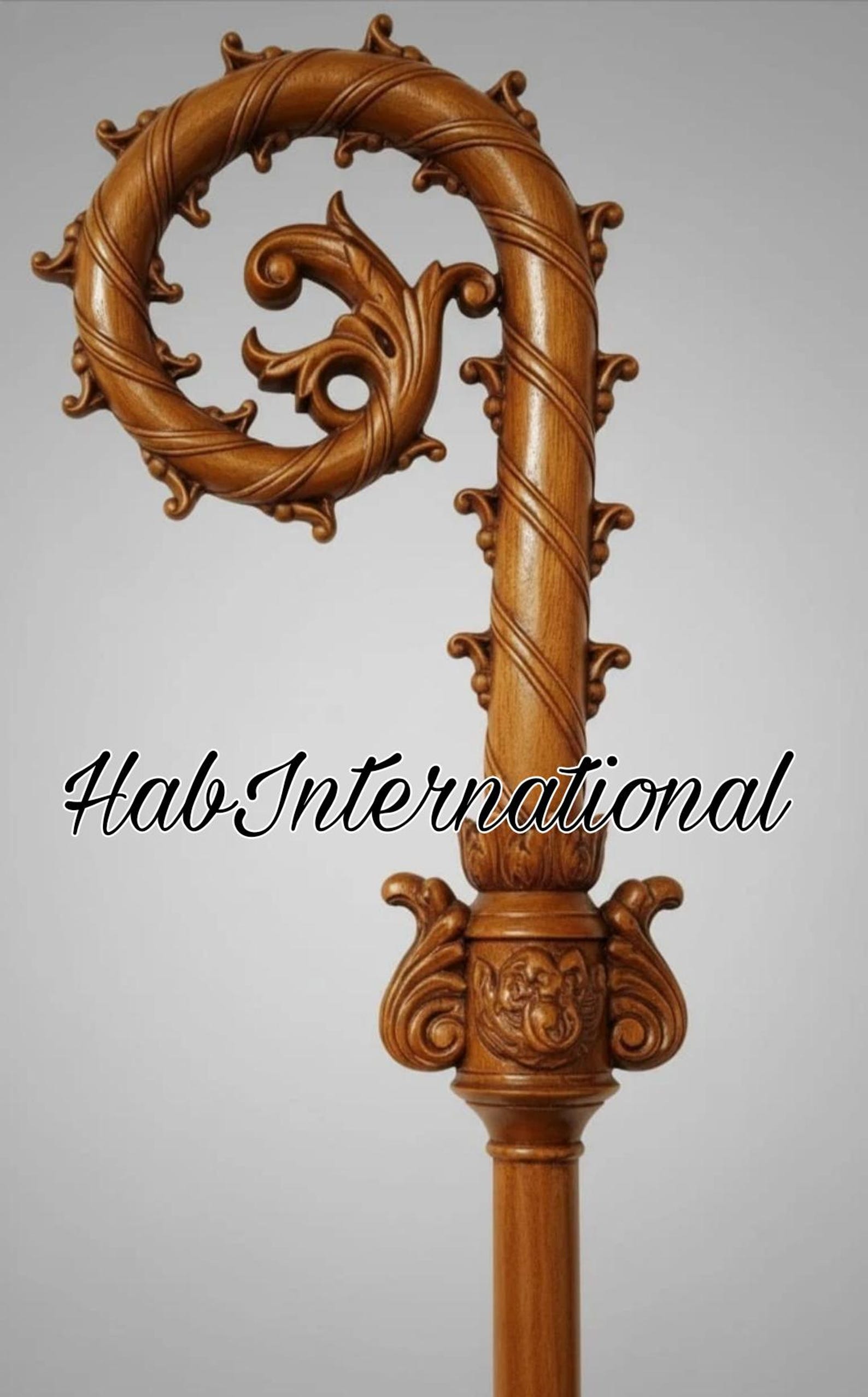 Wooden CROZIER Polish Staff Crosier Bishop Quality Craftsmanship, 72 ...
