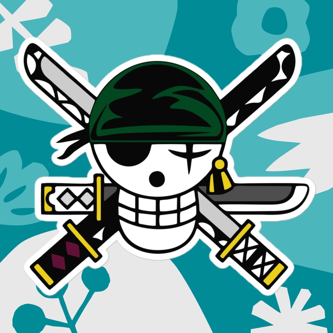 Zoro Pirate Skull Sticker – Three-sword Style One Piece Emblem Art - Etsy