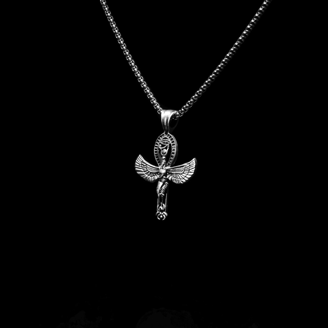 Goddess Isis With Eye of Horus Handmade Sterling Silver Men Necklace ...