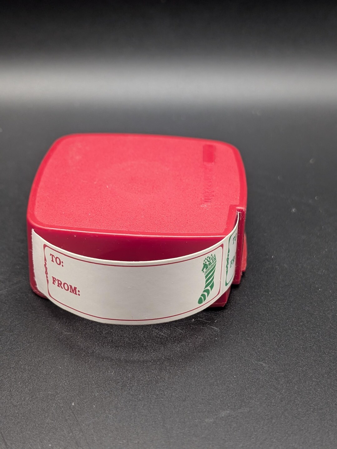 Vintage Tupperware Label Dispenser With Partial Roll Christmas Theme ...