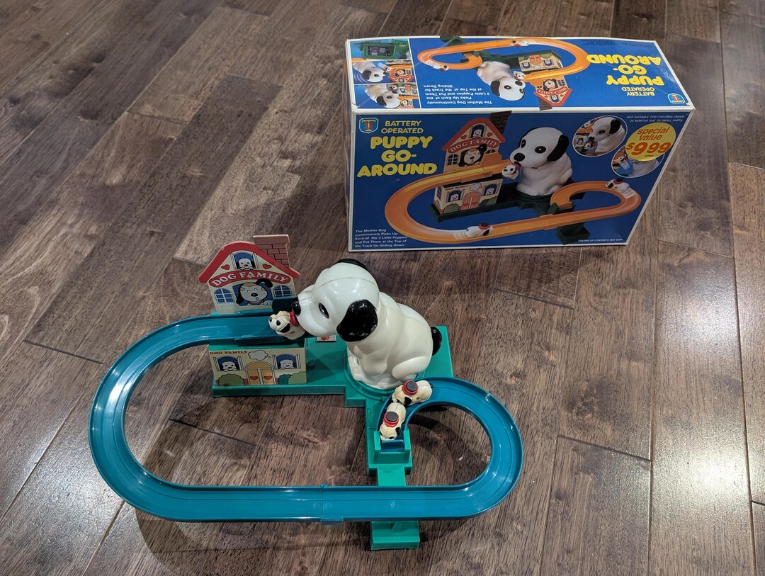 Vintage Puppy Go Around Battery Operated, Working Puppy Slide Toy - Etsy