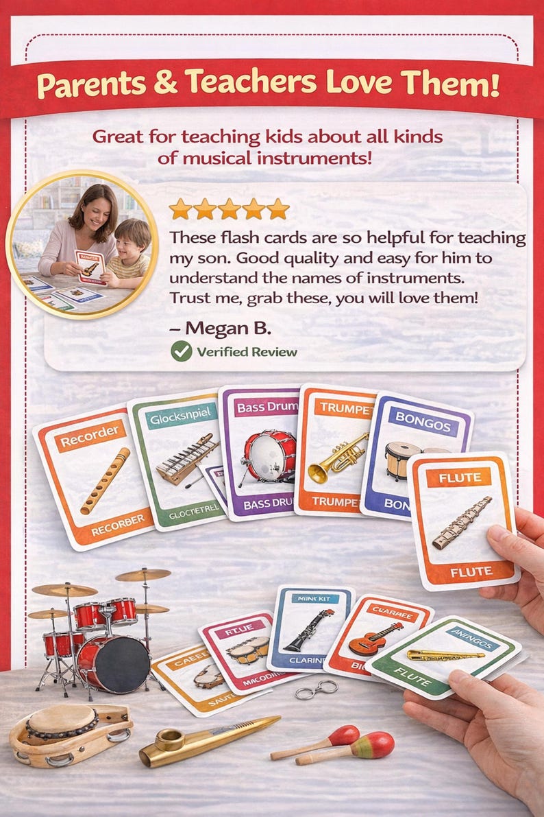Musical Instrument Flash Cards for Kids | Printable Music Vocabulary ...