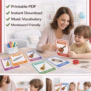 Musical Instrument Flash Cards for Kids | Printable Music Vocabulary ...