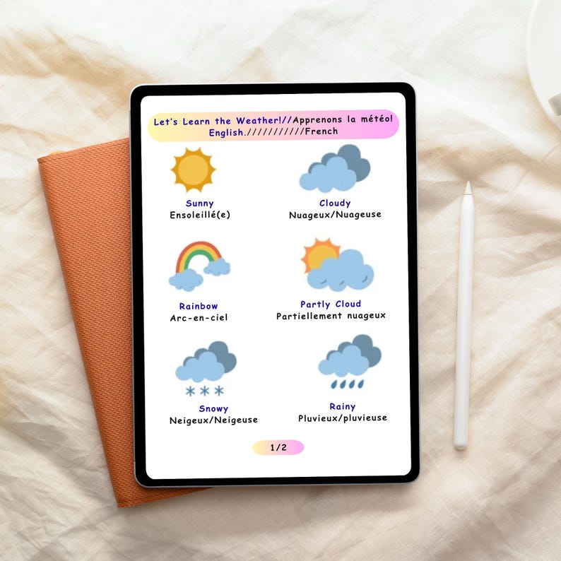 Bilingual Weather Poster for Kids – Let’s Learn the Weather-English ...