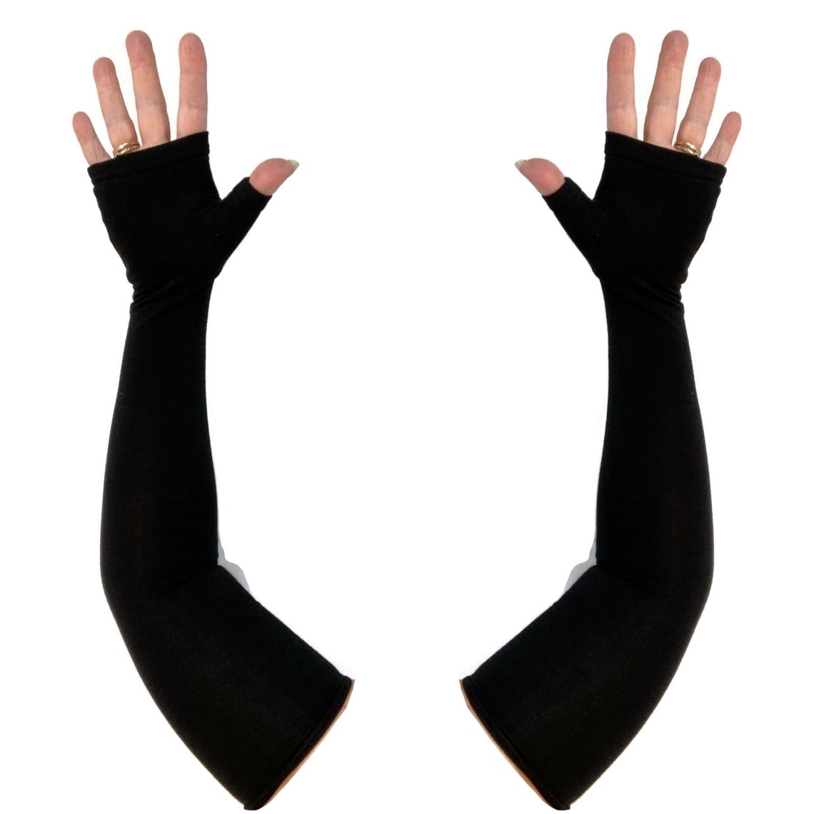 Xlong Fingerless Gloves, Gauntlets, Arm Warmers in Bamboo Blend. - Etsy