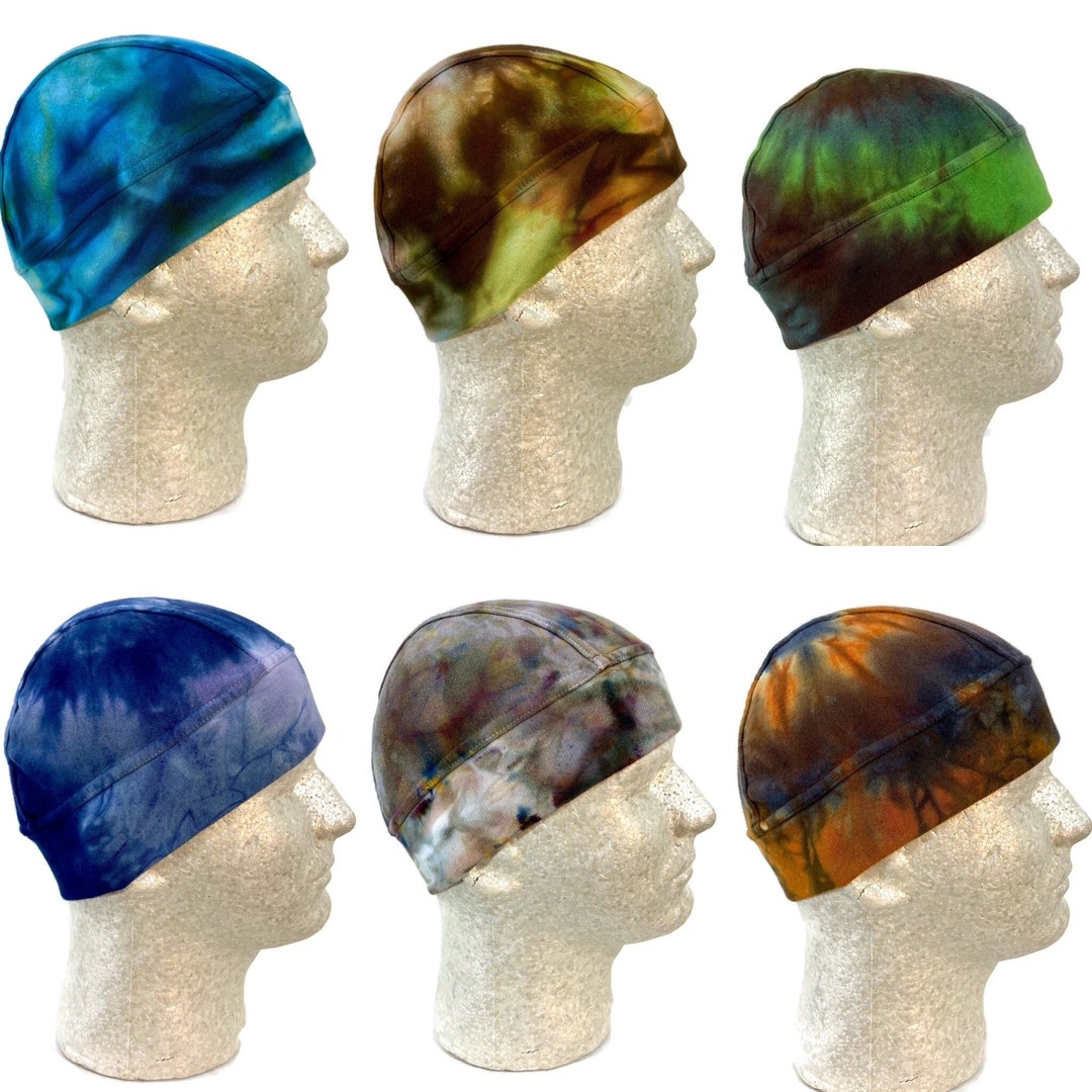 Bamboo Fleece Tie Dyed Skull Caps for Men. - Etsy
