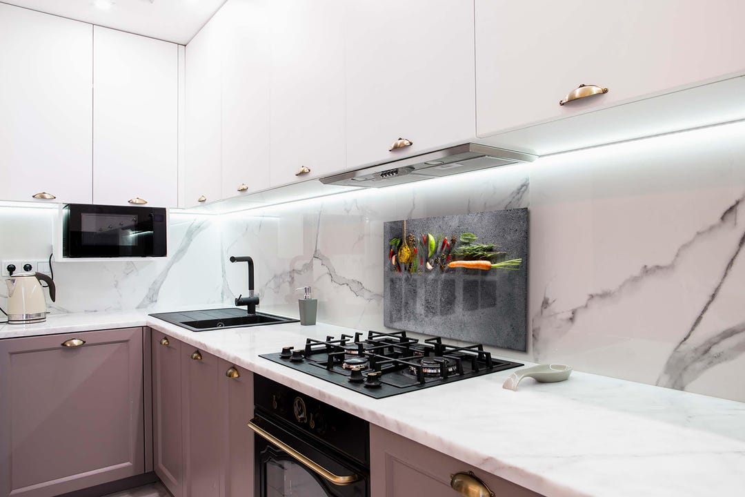 Chef's Countertop Glass Backsplash, Fresh Vegetable Backsplash - Etsy