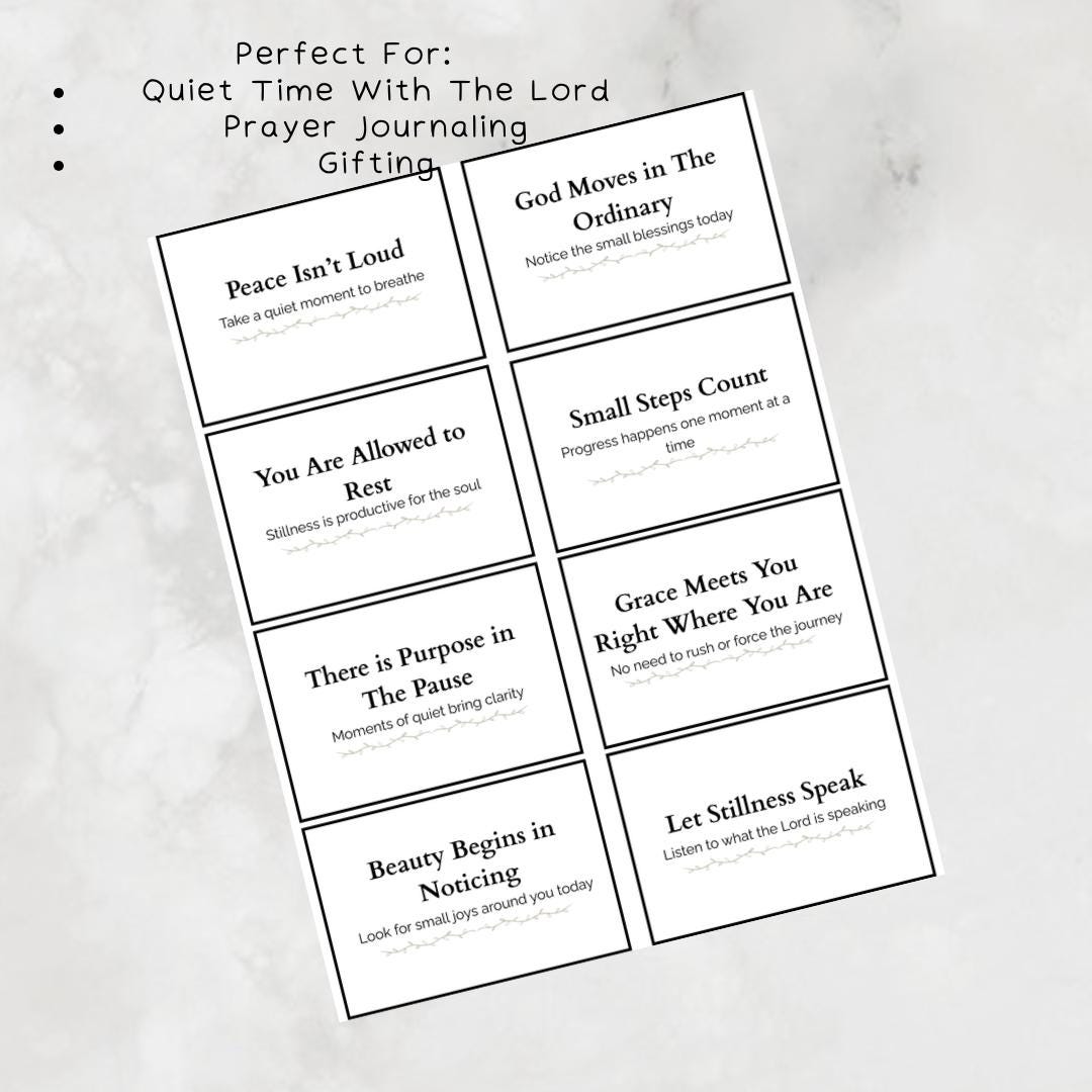 Printable Reflection Mini Cards | Christian Affirmation | Journaling ...