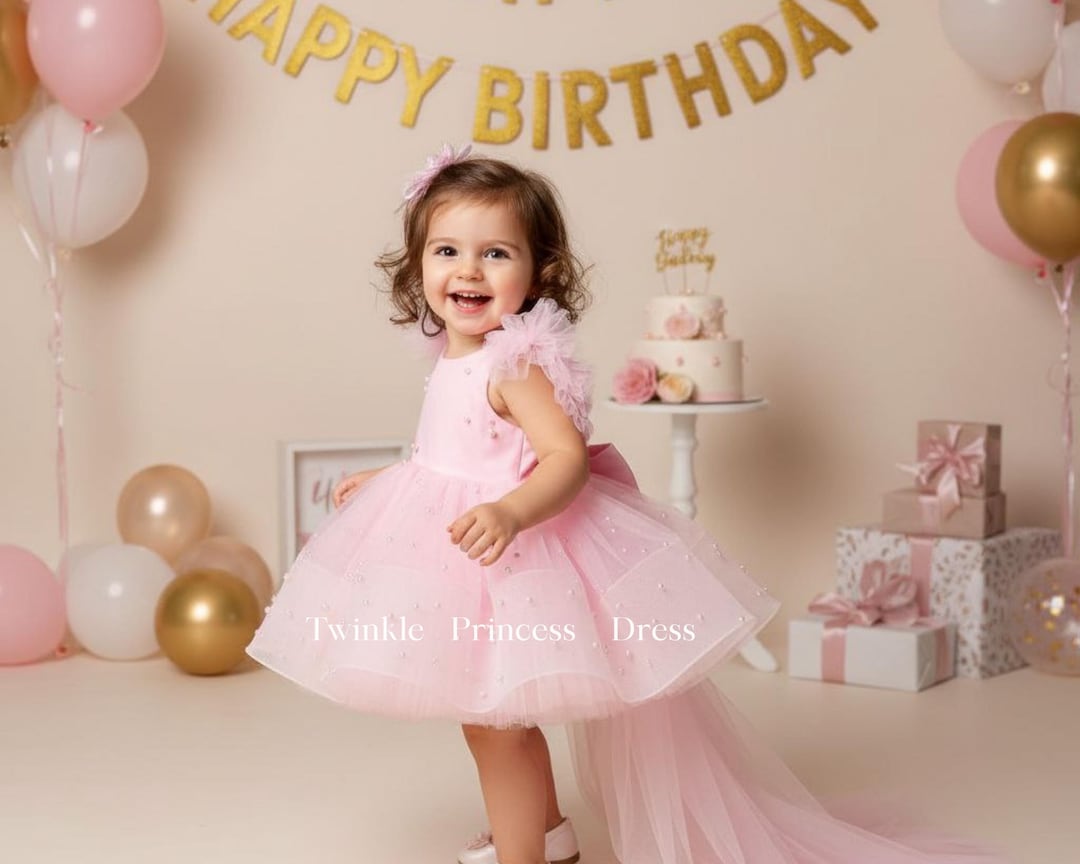 Handmade Pink Tulle Princess Dress With Detachable Train - Etsy