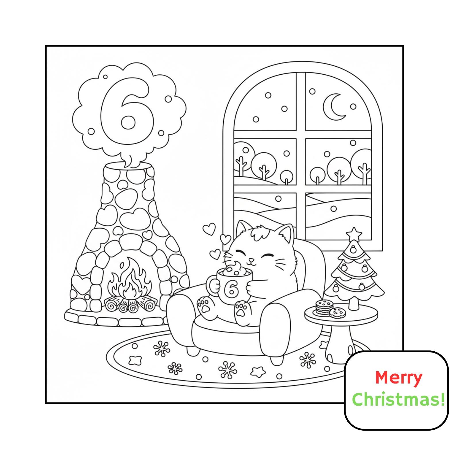 Christmas Countdown Coloring Pages | Kids' Animal Advent Calendar (PDF ...