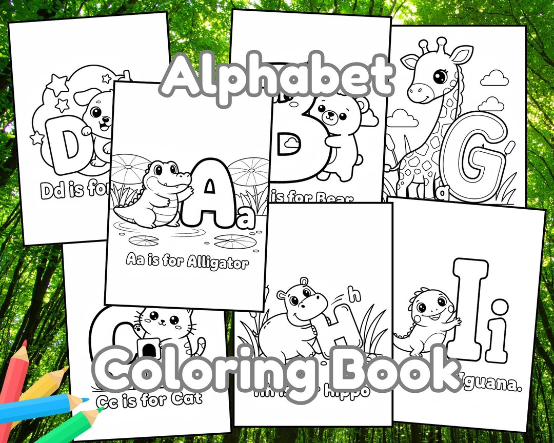 Alphabet Animals Coloring Book | A-Z Printable Learning (PDF) - Etsy