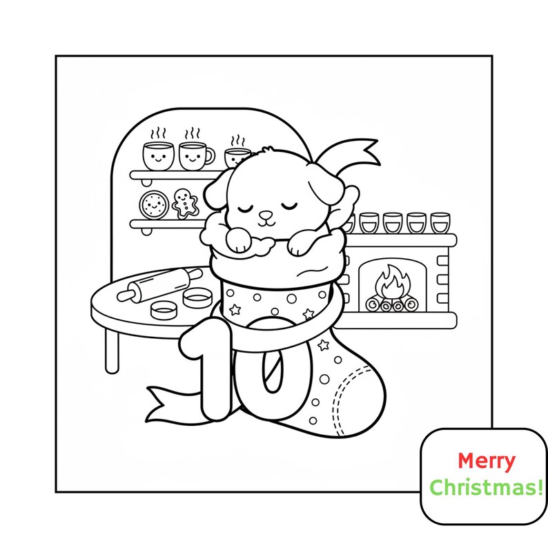 Christmas Countdown Coloring Pages | Kids' Animal Advent Calendar (PDF ...