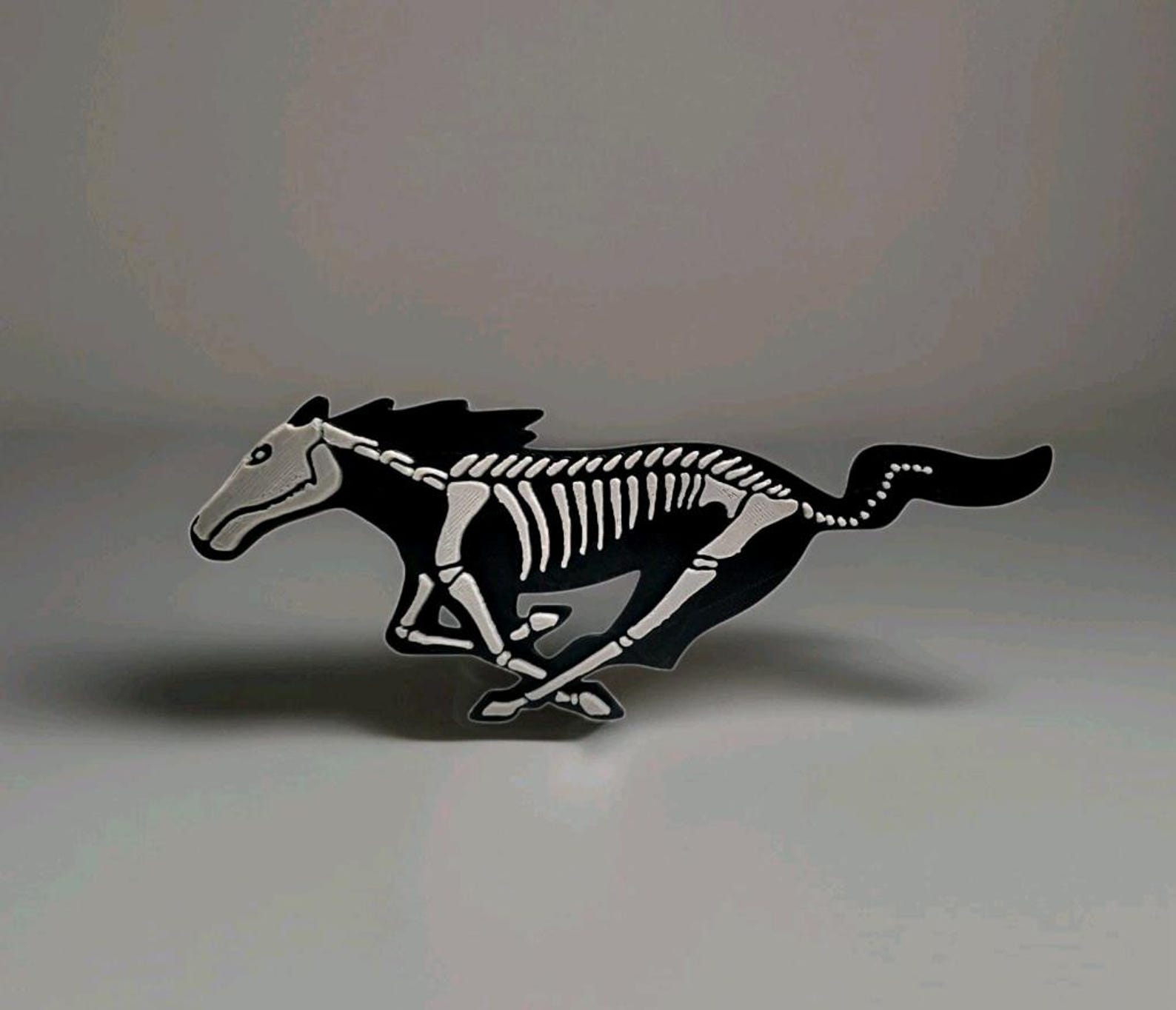 Mustang Skeleton Pony Running Horse 05-09 Grille Emblem Skeleton Logo ...