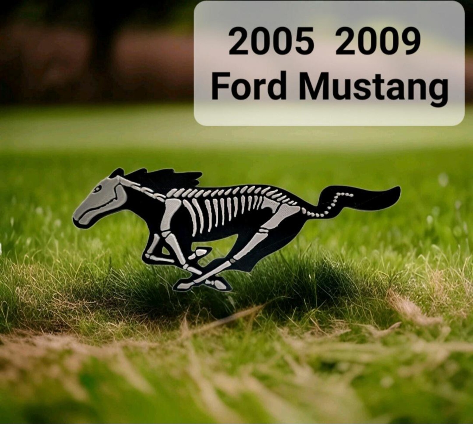 Mustang Skeleton Pony Running Horse 05-09 Grille Emblem Skeleton Logo ...
