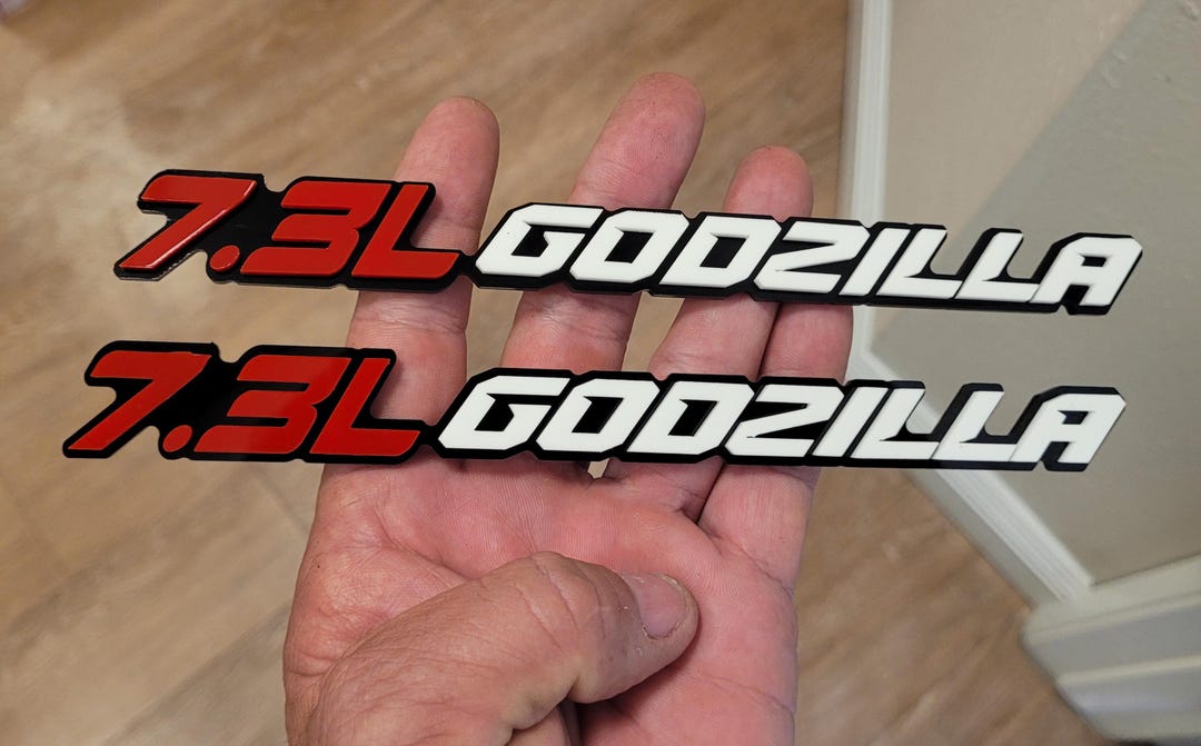 Ford Truck Emblems Pair: Red White Black Acrylic Godzilla 7.3L Badge - Etsy